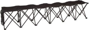 trademark innovations portable 6-seater folding team sports sideline bench (black)