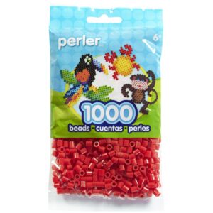 perler beads fuse beads for crafts, 1000pcs, red, 6.5 x 3.5 x 0.5