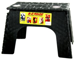 b&r plastics 104-6bk black 12" ez foldz step stool