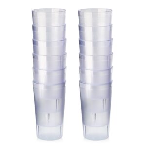 new star foodservice 46304 tumbler beverage cup, stackable cups, break-resistant commercial san plastic, (12 oz, clear-3) set of 12