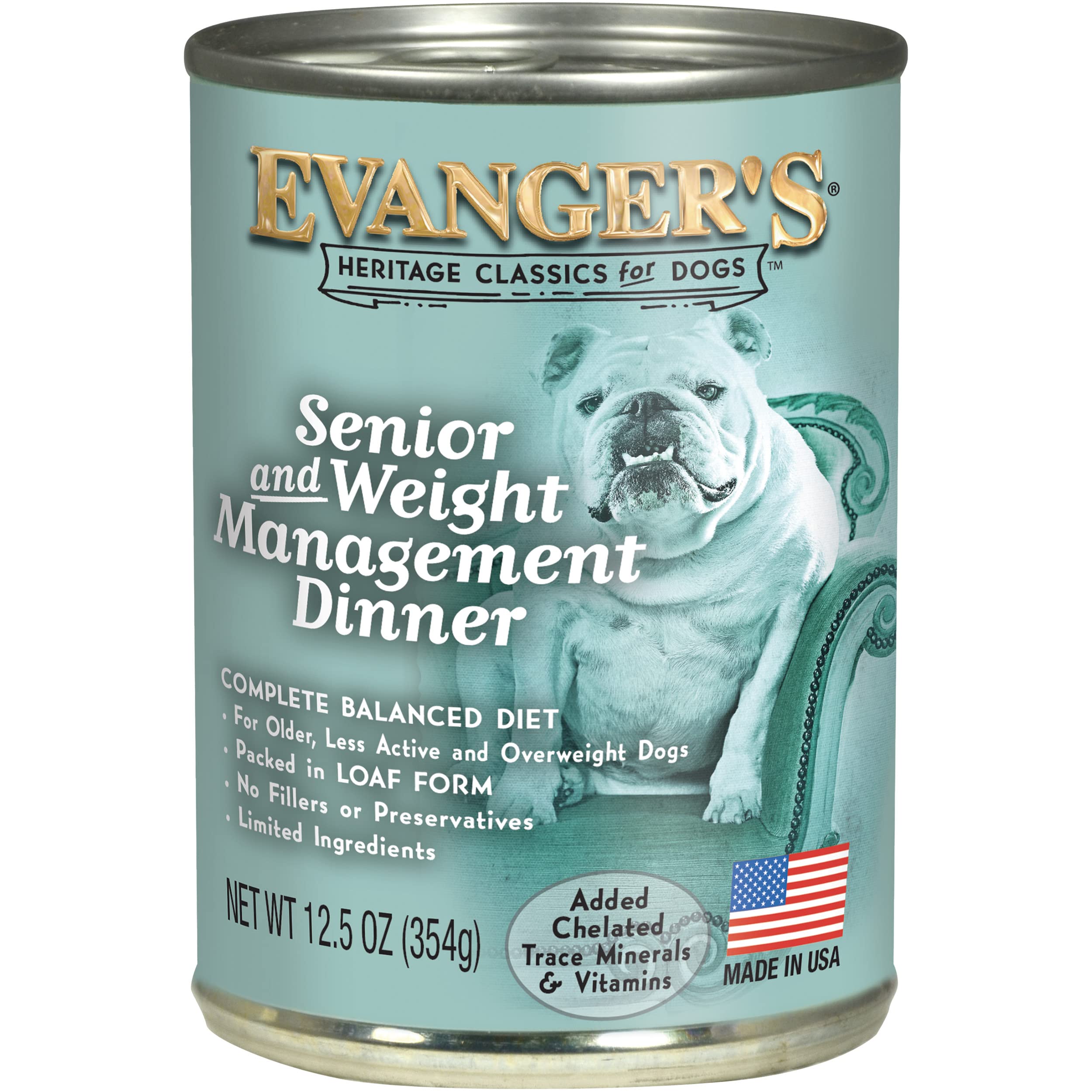 Evanger's Heritage Classics Senior & Weight Management for Dogs - 12, 12.5 oz Cans