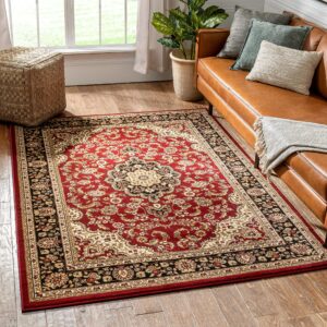 well woven barclay medallion kashan red traditional area rug 6'7'' x 9'6''