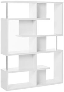 coaster 5-tier bookcase white and chrome