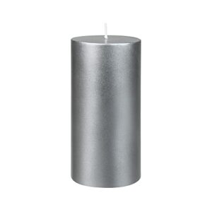 zest candle pillar candle, 3 by 6-inch, metallic silver