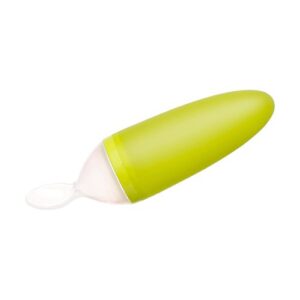 boon squirt silicone baby food dispensing spoon, green