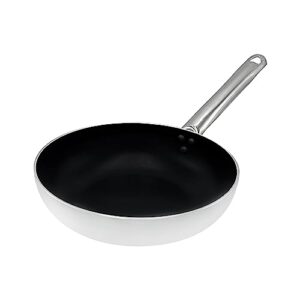 pentole agnelli alsa111bs28 platinum countersunk high pan for jumping, with stainless steel tubular handle, 28 cm, silver