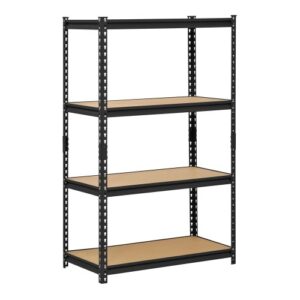 edsal ur-364blk black steel industrial shelving, 4 adjustable shelves, 3200 lb. capacity, 60" height x 36" width x 18" depth