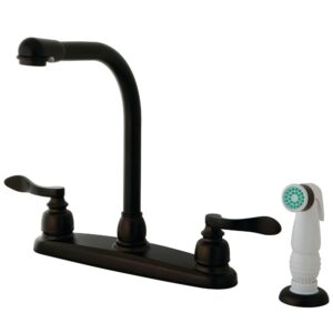 kingston brass kb8755nfl nuwave french 8" centerset kitchen faucet, oil rubbed bronze