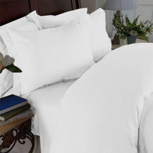 elegance linen 1200 thread count full/queen size egyptian quality 3pcs duvet cover, white