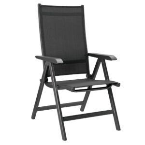 kettler basic plus folding multi-position chair - gray/gray