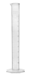 eisco plastic graduated cylinder, 100ml - scientific measuring cylinder with extra stable base - polypropylene plastic - laboratory quality, autoclavable