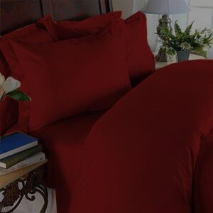 elegance linen 1500 thread count queen size egyptian quality 3pcs duvet cover, solid burgundy