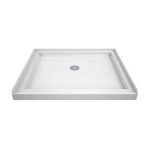 dreamline slimline 32 in. d x 32 in. w x 2 3/4 in. h center drain single threshold shower base in white, dlt-1132320