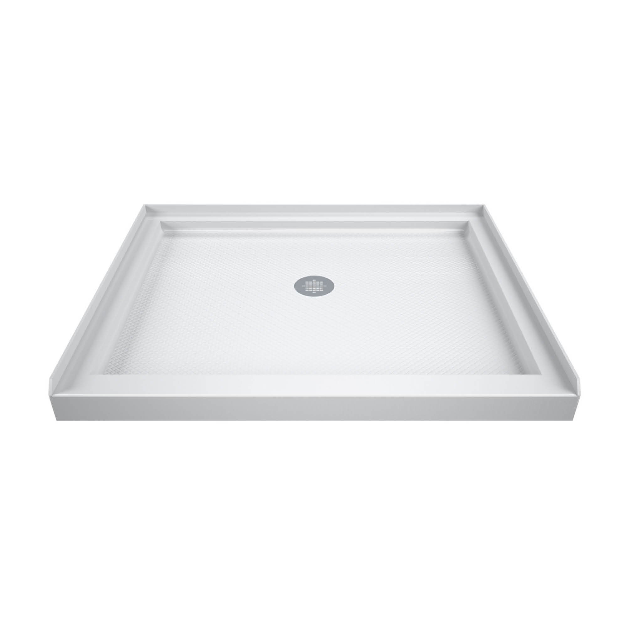 DreamLine SlimLine 32 in. D x 32 in. W x 2 3/4 in. H Center Drain Single Threshold Shower Base in White, DLT-1132320