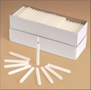 church service memorial vigil ceremony unscented white 1/2 x 4 1/4 inch candles - 100 per box by 1home