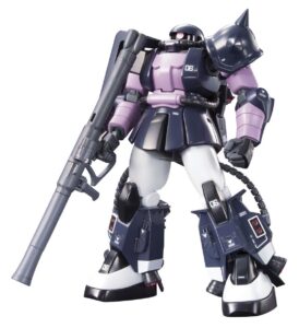 bandai hobby hguc ms-06r-1a zaku ii high grade universal century 1/144 gundam msv action figure (black tri-stars color)