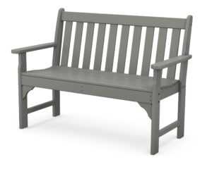 polywood vineyard 48" bench (slate grey)