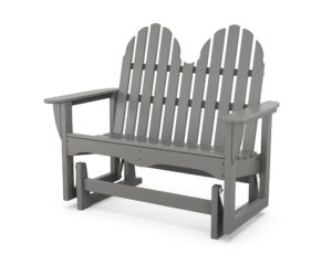 polywood® classic adirondack glider, slate grey