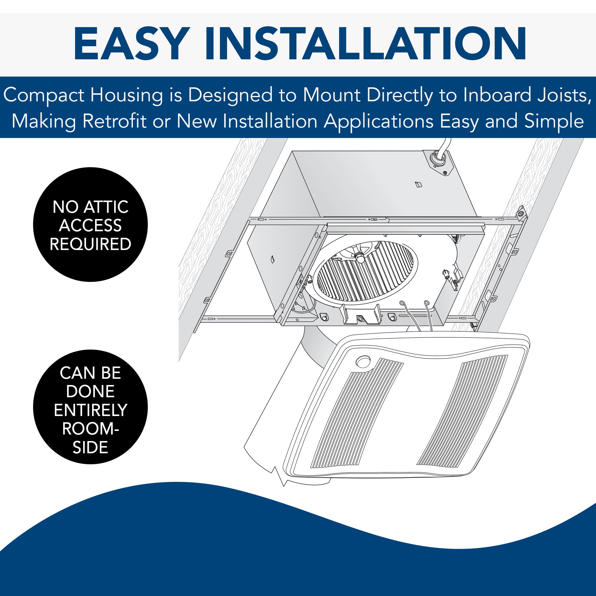 Broan-Nutone ZB80M ULTRA GREEN™ Multi-Speed Motion-Sensing Ventilation Fan, Ceiling Room-Side Installation Bathroom Exhaust Fan, ENERGY STAR® Certified, <