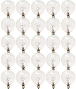 ge incandescent globe light bulbs, 25 watt, g16.5, vanity lights (25 pack)