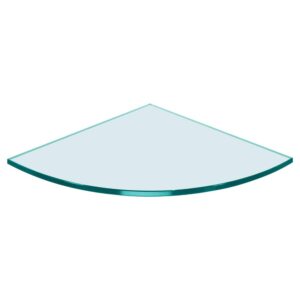 dulles glass 12" x 12" quarter round floating glass shelf - shelf only - tempered - 3/8" thick - flat polished glass