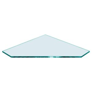 dulles glass 12" x 12" pentagon glass corner shelf - shelf only - tempered - 3/8" thick - flat polished glass