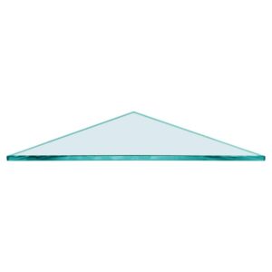 dulles glass 16" x 16" triangle glass shelf - shelf only - tempered - 3/8" thick - flat polished glass