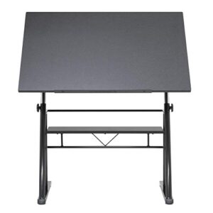 studio designs zenith craft desk drafting table, top adjustable drafting table craft table drawing desk hobby table writing desk studio desk, black, 13340