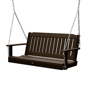 highwood ad-porl1-ace lehigh porch swing, 5 feet, weathered acorn