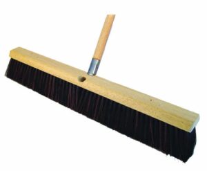 garage broom - 3" red/black plastic - 24" - wd hdl