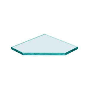 dulles glass 8" x 8" pentagon glass corner shelf - shelf only - tempered - 3/8" thick - flat polished glass