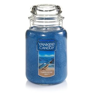 yankee candle turquoise sky scented, classic 22oz large jar single wick candle, over 110 hours of burn time