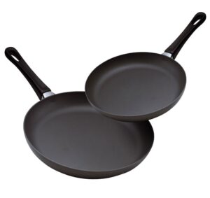 scanpan classic 2 piece fry pan set, 8" and 10 1/4", black (10202600)