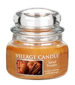 village candle spiced pumpkin 11 oz glass jar scented candle, small