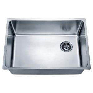 dawn dsu2517 undermount single bowl sink with rear corner drain, polished satin