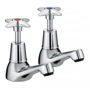 bristan vax 3/4 c 5412 cross top bath taps - chrome plated