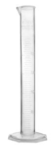 eisco graduated cylinder, 25ml - class b tolerance - octagonal base - polypropylene plastic - industrial quality, autoclavable