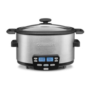 cuisinart msc-400 3-in-1 cook central 4-quart multi-cooker: slow cooker, brown/saute, steamer, silver