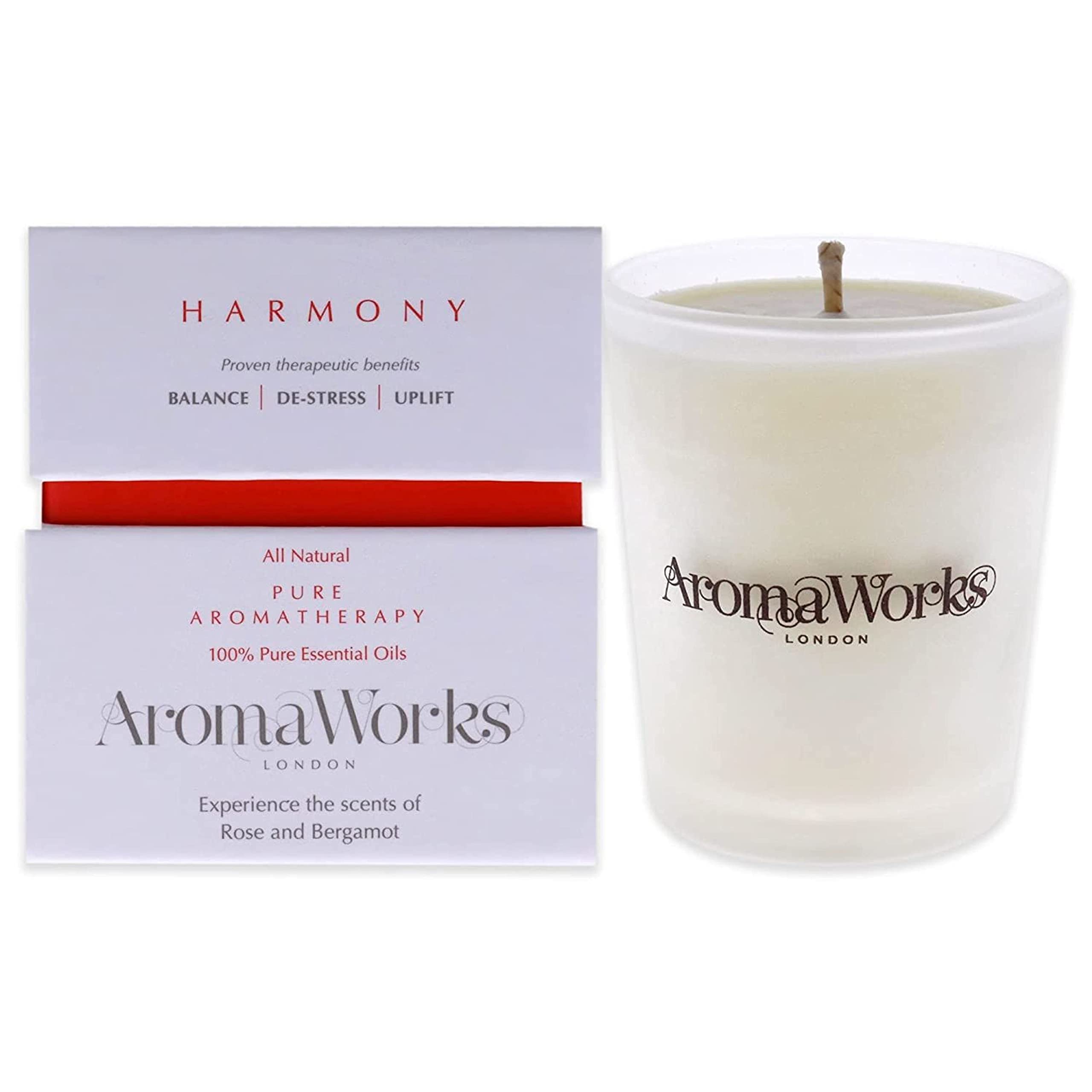 AromaWorks London Harmony Candle | Creates a Calm Enhancing Atmosphere | Provides a Sense of Happiness | Naturally Scented | 100% Pure Essential Oils (2.64 Oz)