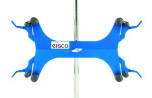 eisco double sided butterfly style burette/tube clamp - high strength alloy - spring loaded jaws - 7/8" width capacity, holds burettes up to 100ml - fits max 16mm dia. rods