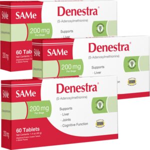 denestra same for dogs - supports liver, joints & cognitive function - detoxication cleansing liver - antioxidants - veterinarian formulated - 200mg - 180 tablets