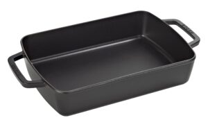 staub cast iron 12-inch x 8-inch roasting pan - matte black, made in france