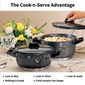 Hawkins/Futura Hard Anodised Cook and Serve Stewpot/Bowl, 3-Liter, 3.17 quarts, Black