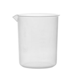 eisco plastic beaker, 1000ml - polypropylene plastic - raised graduations, tapered spout - euro design