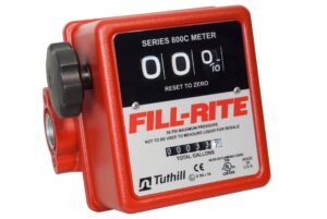 fill-rite 807c 3/4" 5-20 gpm 3 wheel mechanical meter, aluminum, fuel transfer gallon meter