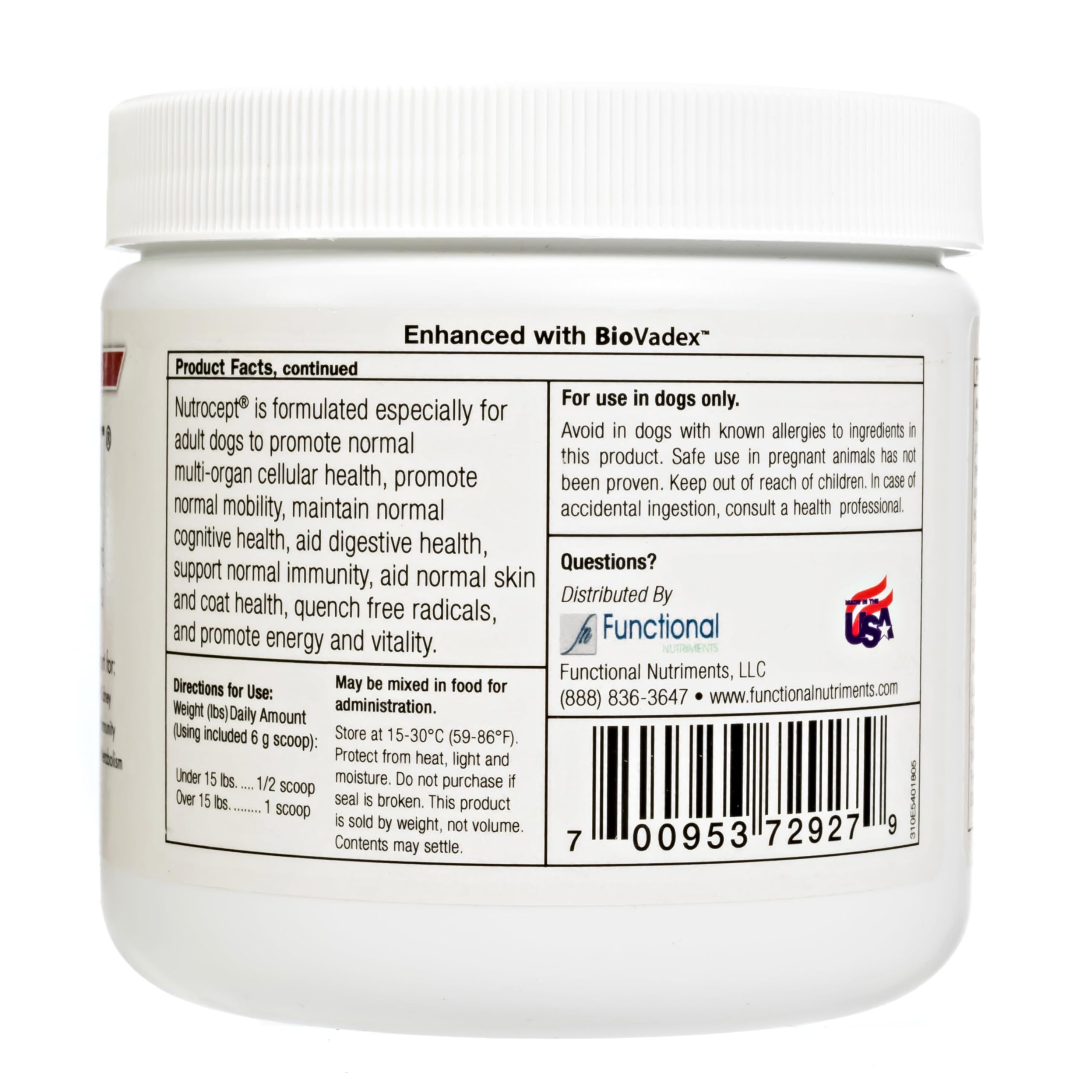 Nutrocept Adult Dog Supplement and Organ Cytoprotectant - Supports The Brain, Joints, Kidneys and Liver and Promotes Energy and Vitality