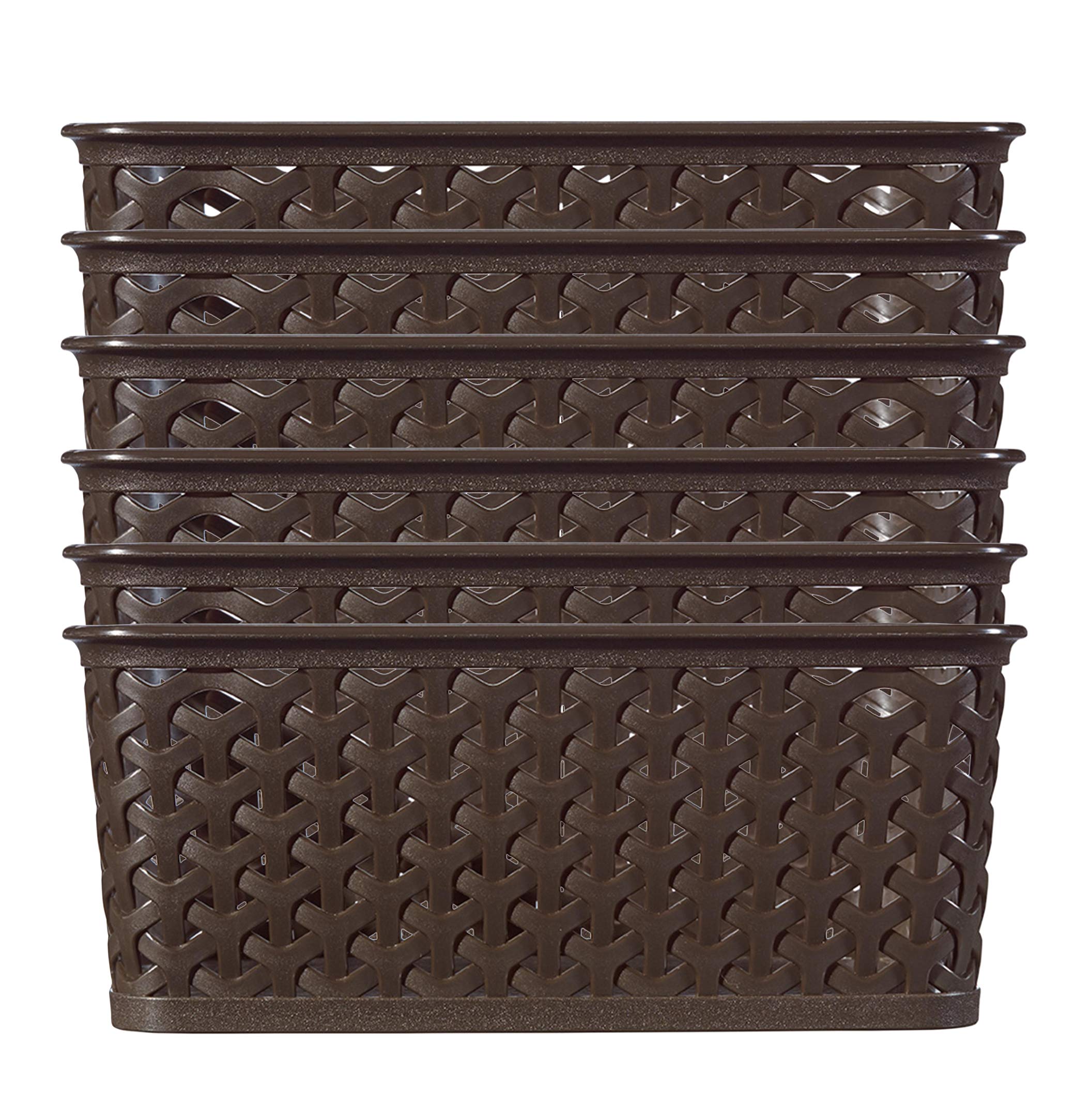 CURVER My Style Small Rectangular Storage Basket, Dark Brown, 4 Litre