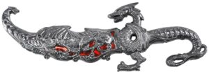 wuu jau h-858-rd dragon display dagger, 10", red