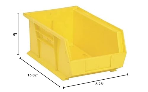 Quantum Storage Systems QUS241YL Bin, 8-1/4" W x 13-5/8" D x 6" H, Polypropylene, Yellow