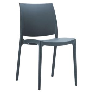 compamia maya patio dining chair in dark gray (set of 2)